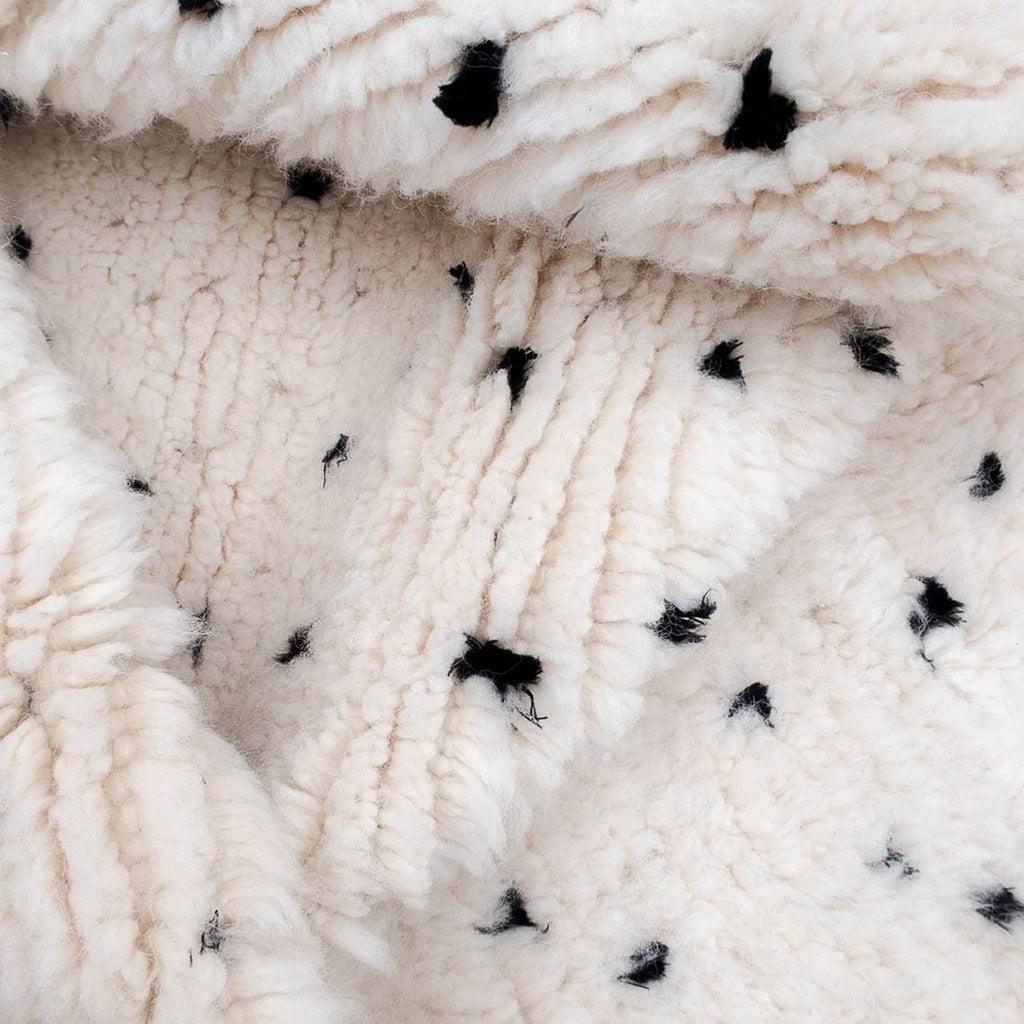 Moroccan Black Polka Dot Rug - Creamy White | RUG By Moroccan Corridor®