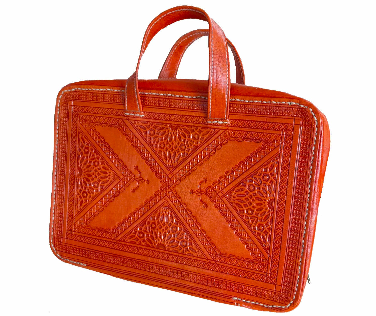 Heritage Portfolio Briefcase - Orange - Triangles | Office Bag By ...