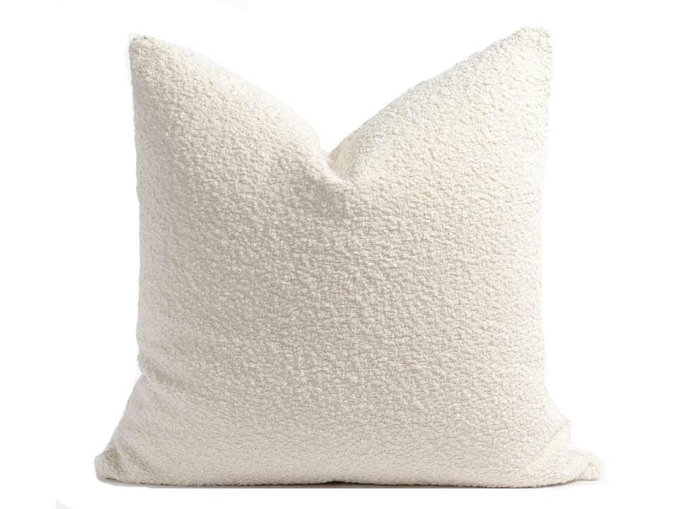 Throw Pillow - White Bouclé | Cushion Covers By Moroccan Corridor®