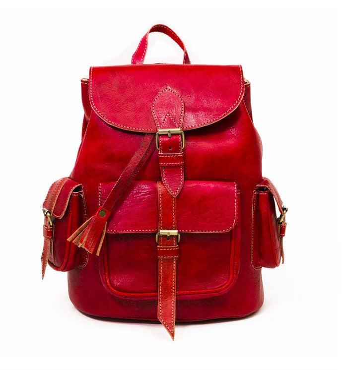 Marrakesh Backpack - Red | Leather Backpack By Moroccan Corridor®