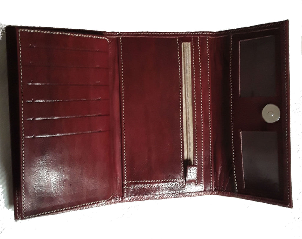 Club Morocco Wallet - Simple - Deep Red | Leather Wallet By Moroccan ...
