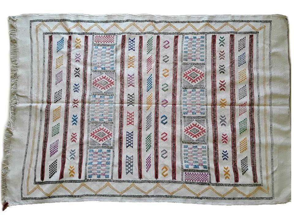 Moroccan Sabra Cactus Silk Rug - White - Laytmass | RUG By Moroccan ...