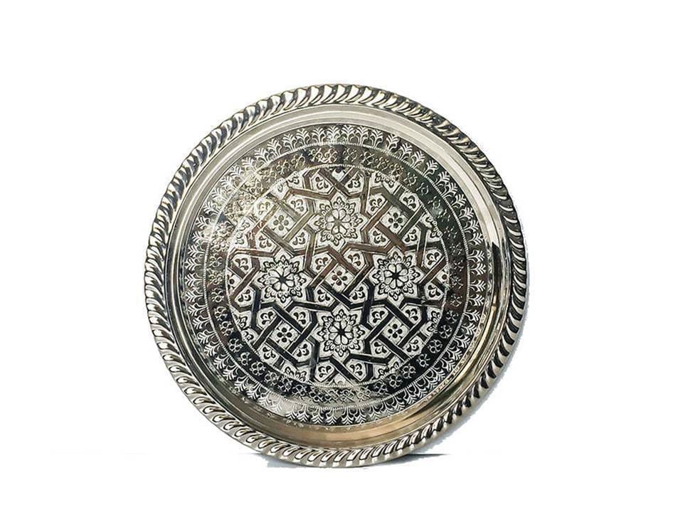 Moroccan Tea Tray - Round - Tiles - Medium Size | Table linen By ...