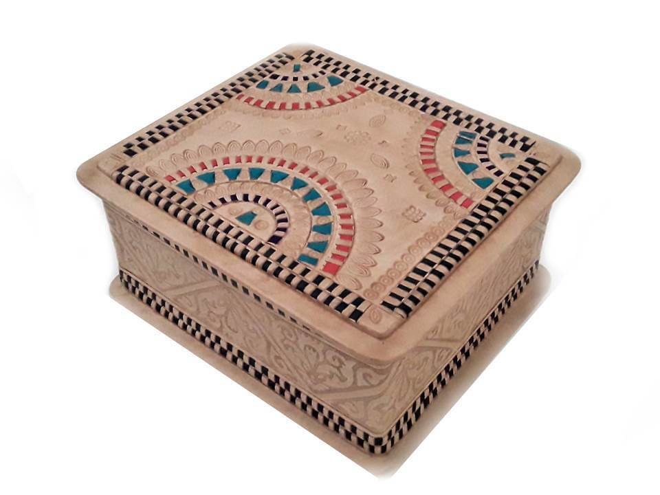 Smain Leather Box - Small - 1005 | Leather Boxes By Moroccan Corridor®